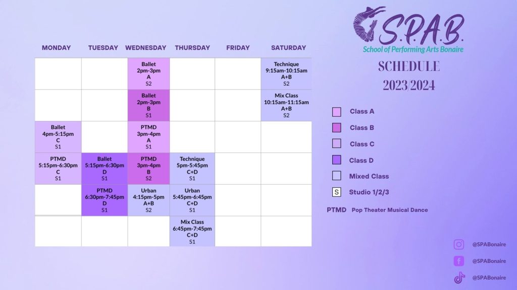 Schedule - School of Performing Arts Bonaire